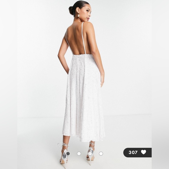 ASOS | Dresses | Asos Embellished Midi Dress Worn Only Once For Wedding ...